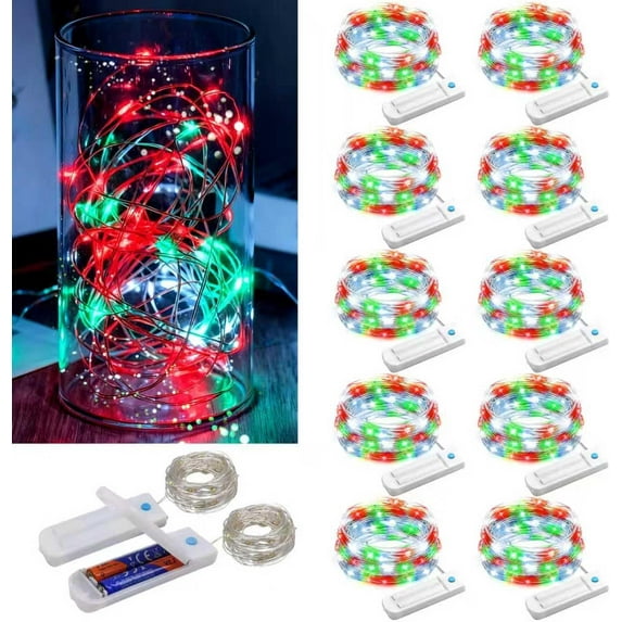 SRWEHG-10 Pack Fairy Lights Battery Operated, 10 Ft 30 LED Fairy Lights ...