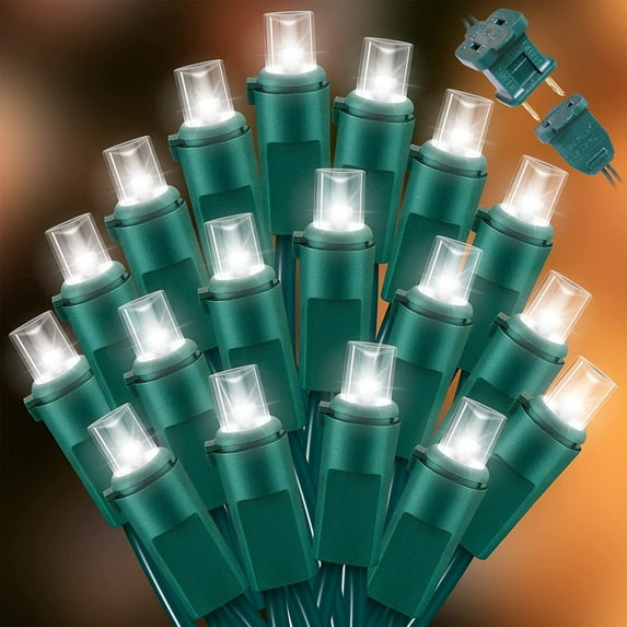 SRWEHG-100 Count Cool White -String Lights - 21.6FT LED Christmas Light ...