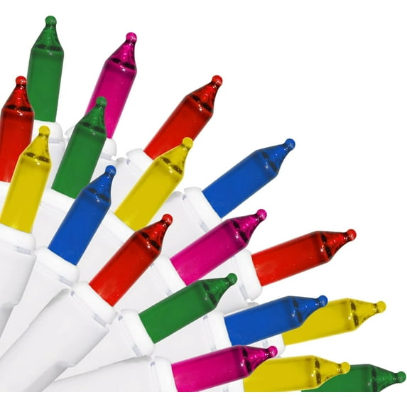 SRWEHG-100 Count Mini String Christmas Lights, Multi - 22 feet Indoor ...