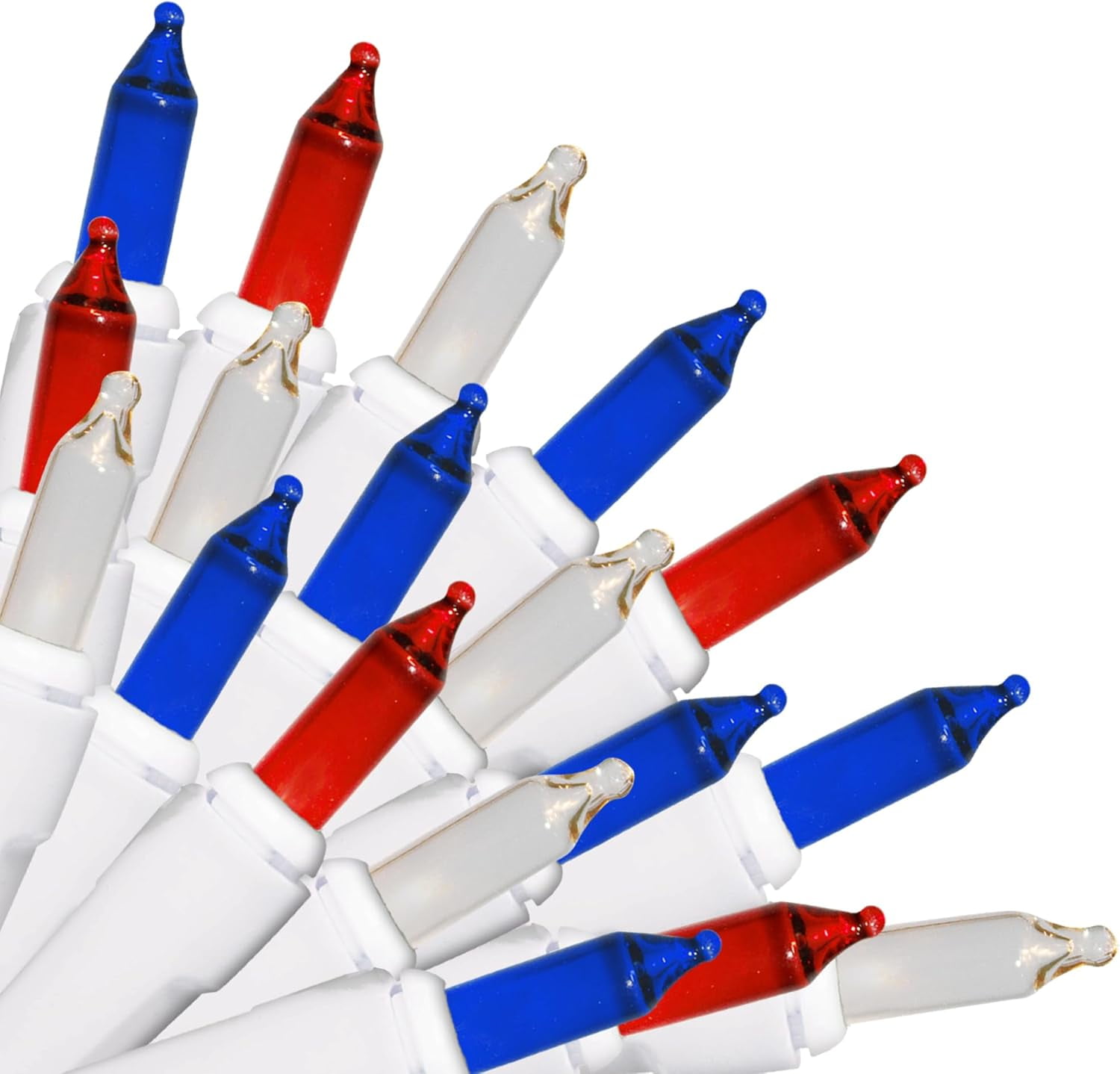 SRWEHG-100 Count Mini String Christmas Lights, Red/Clear/Blue - 22 feet ...