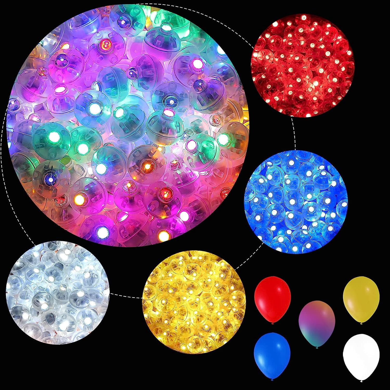 SRWEHG-100PCs Flash Balloon Lights Mini, Battery Powered, Long Standby ...