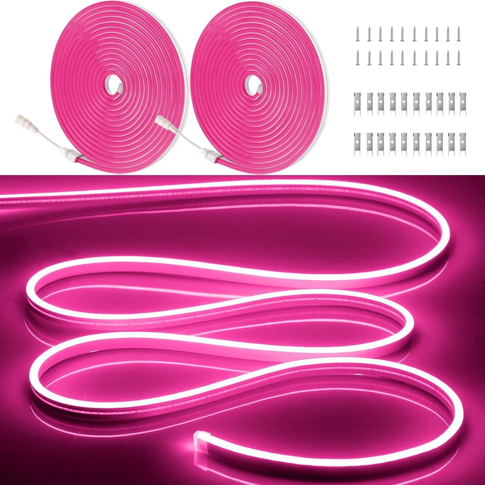 SRWEHG-10M/32.8FT/2PC/ Pink LED Strip Lights with Installation ...