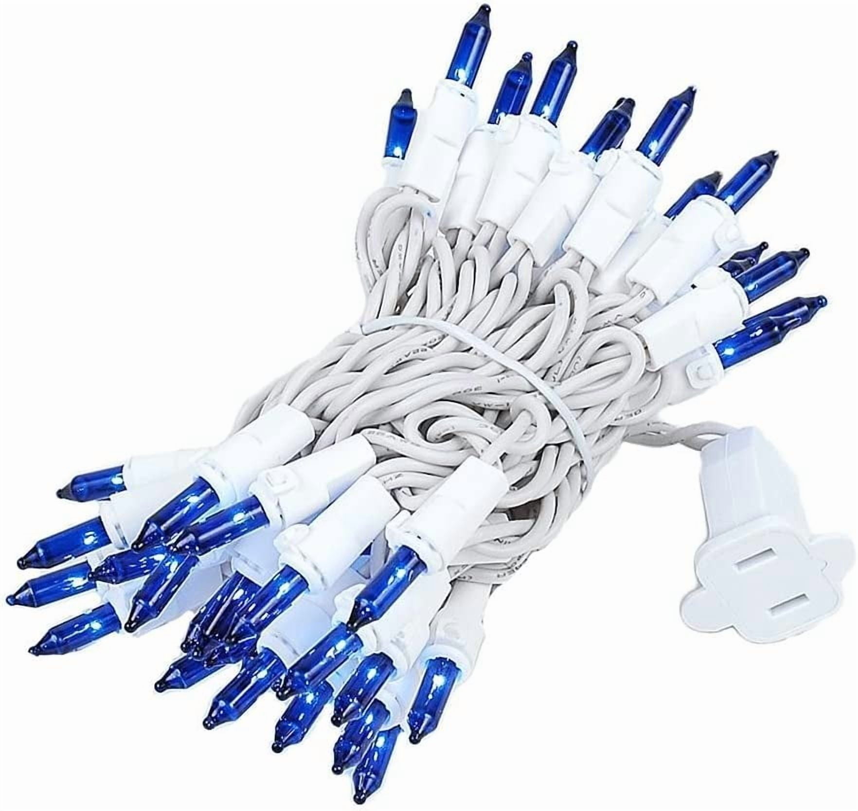 SRWEHG-11 Feet 50 Bulb Incandescent Mini Light String, Blue with 2.5 ...