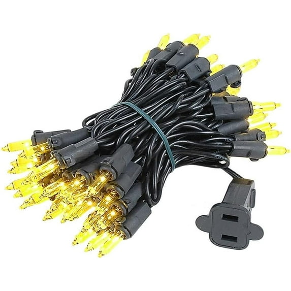 SRWEHG-11 Feet 50 Bulbs Traditional Incandescent Mini Lights, Yellow on ...