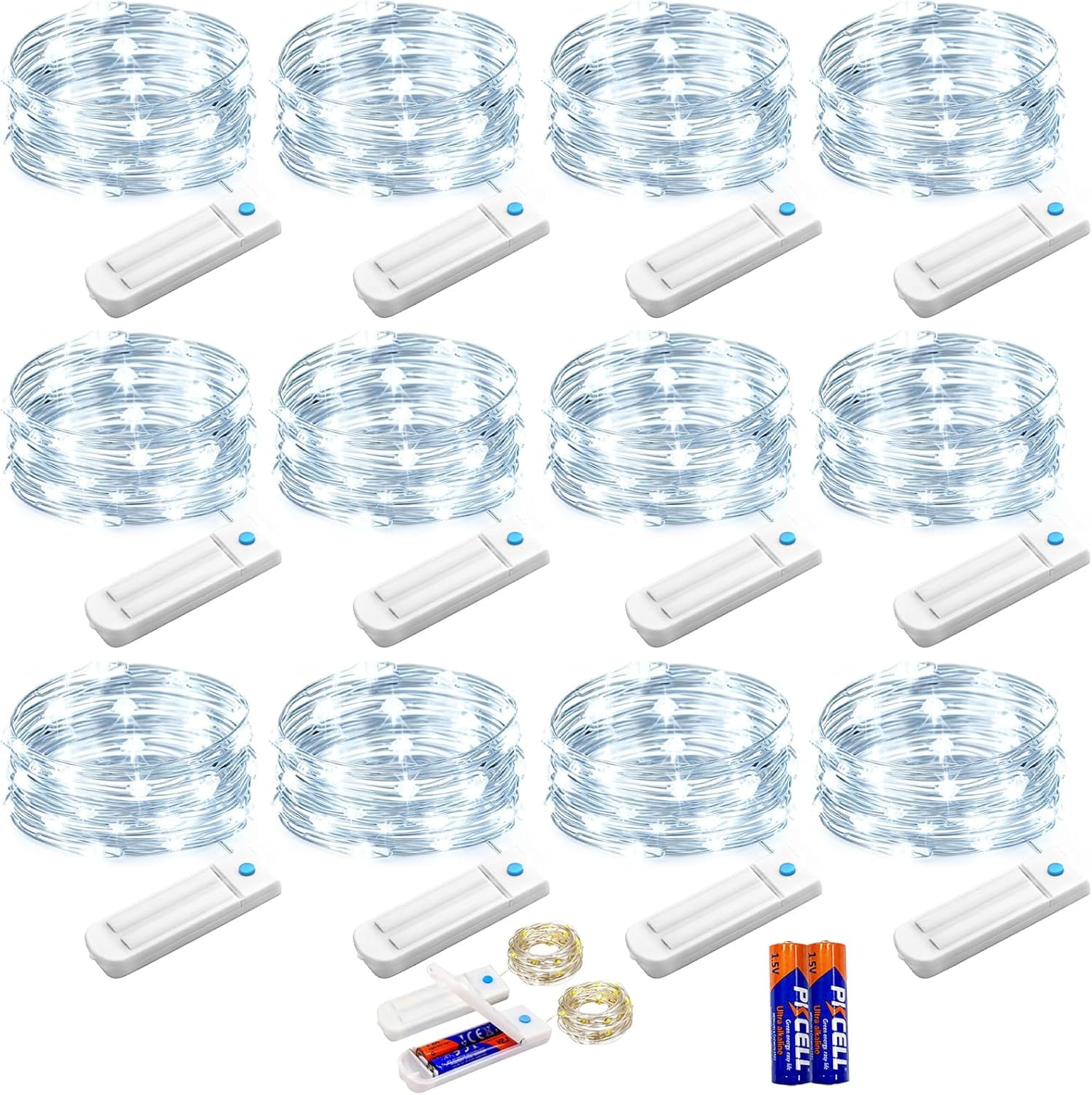 SRWEHG-12 Pack 10ft 30LED Starry String Lights with 8 Modes Timer ...