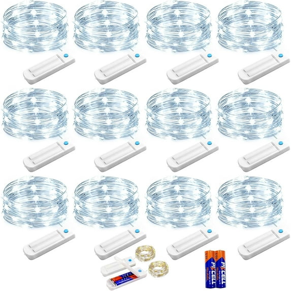 SRWEHG-12 Pack 10ft 30LED Starry String Lights with 8 Modes Timer ...