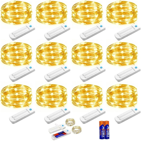 SRWEHG-12 Pack 10ft 30LED Starry String Lights with 8 Modes Timer ...