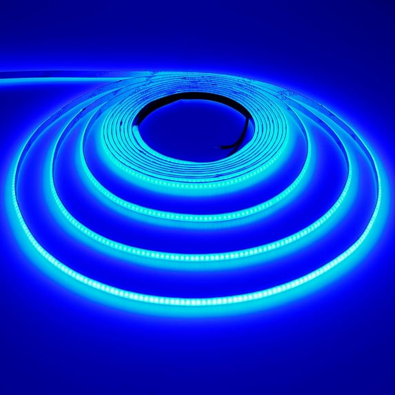 SRWEHG-12V Thin 3mm Blue COB LED Strip Light Narrow 16.4ft Bright ...