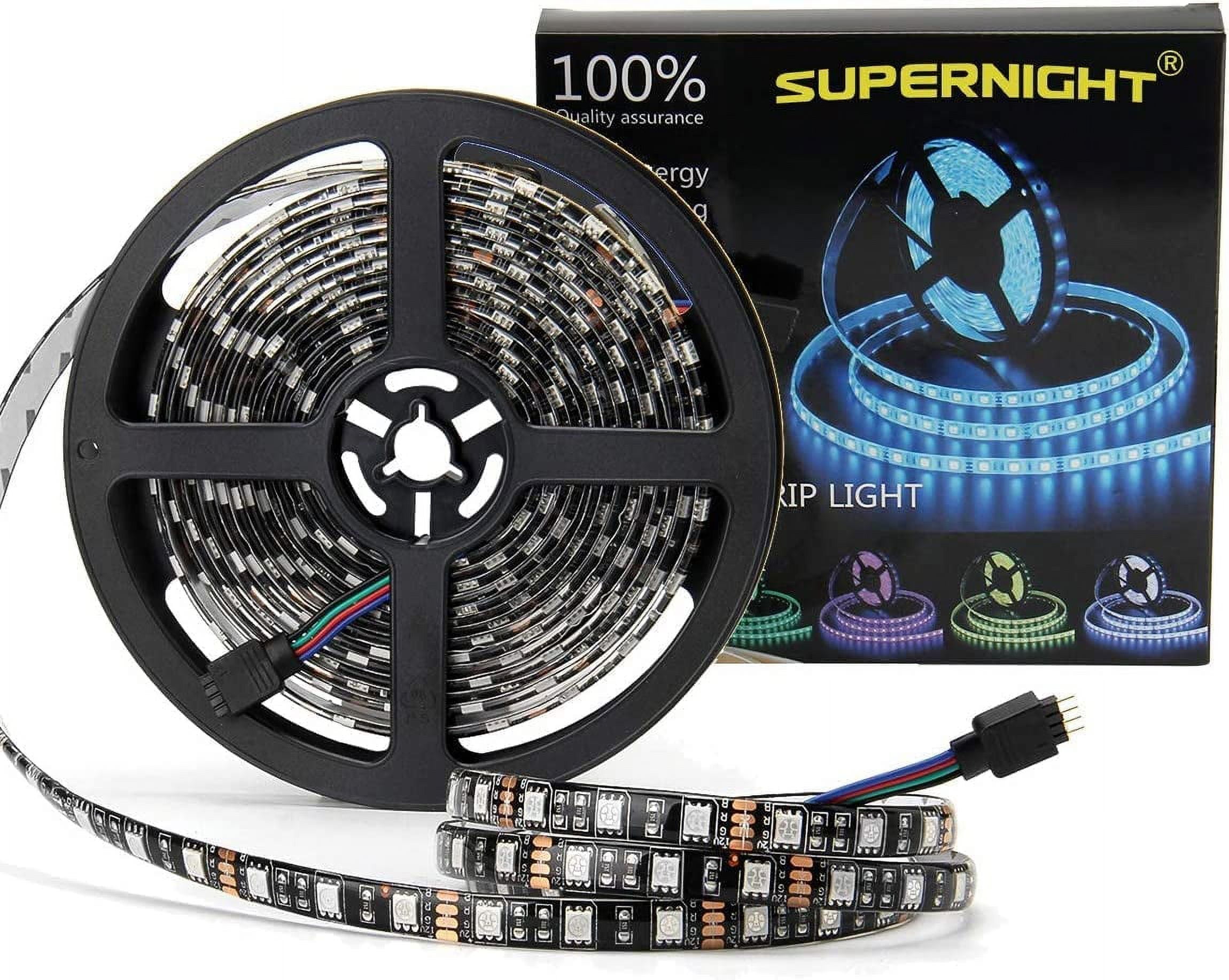 SRWEHG-16.4ft 5050 RGB Strip Waterproof Black PCB, 300 LED Color ...