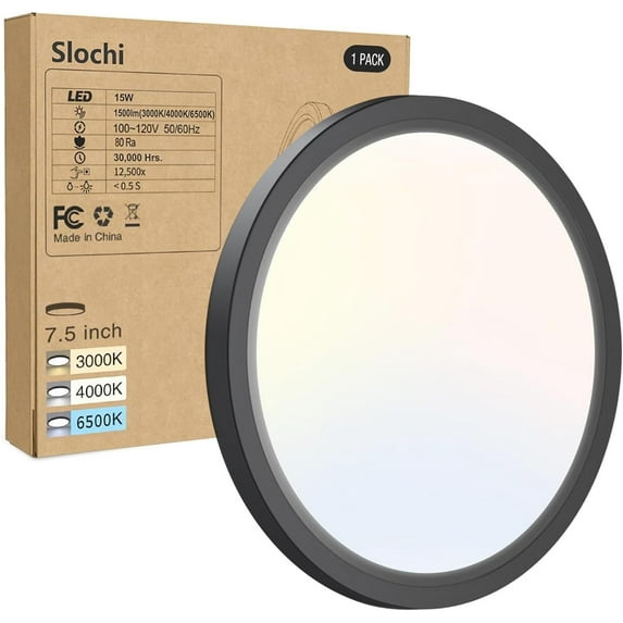 SRWEHG-1PACK LED Flush Mount Ceiling Light Fixture, 3000K-4000K-6500K ...
