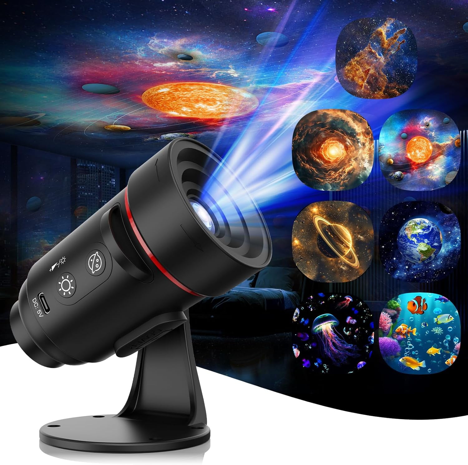 SRWEHG-[2025 Upgraded] Galaxy Projector with Wall Lamp, 2 in 1 HD ...