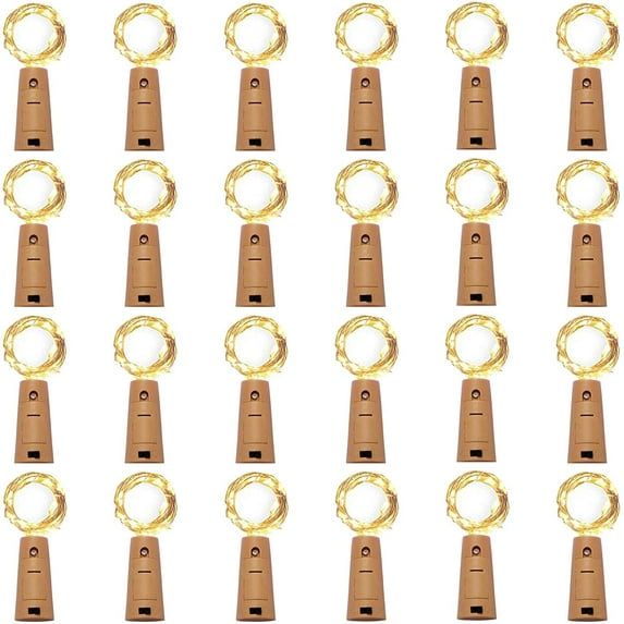 SRWEHG-24 Pack 20 LED Wine Bottle Cork Lights, Fairy Mini String Lights ...