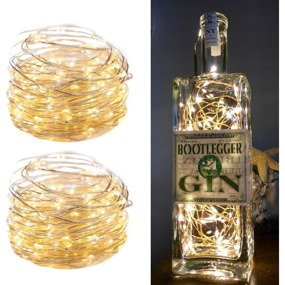 SRWEHG-2Pack Fairy Lights Plug in, 33Ft 100 LEDs Waterproof Silver Wire ...