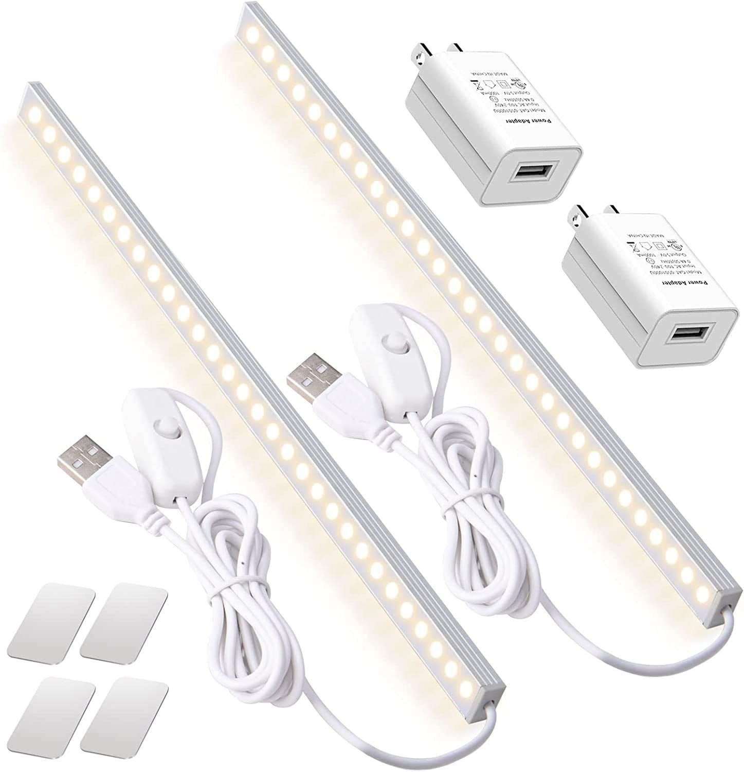 SRWEHG-2Pack LED Under Cabinet Light LED Light Bar with USB Powered ...