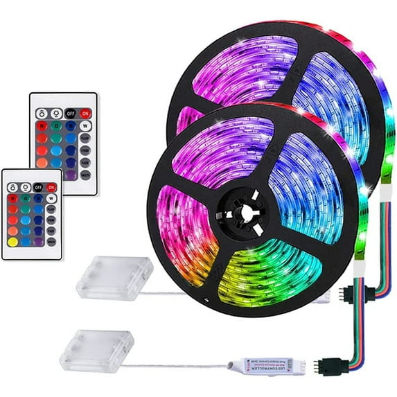 SRWEHG-2m Battery Powered Led Strip Lights, LED Strip with 24 Keys ...