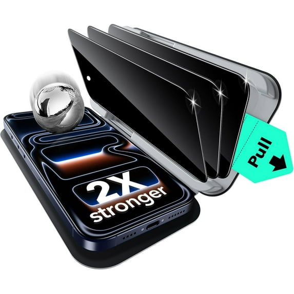 SRWEHG-3 Pack for iPhone 17 Pro Privacy Screen Protector, Military ...