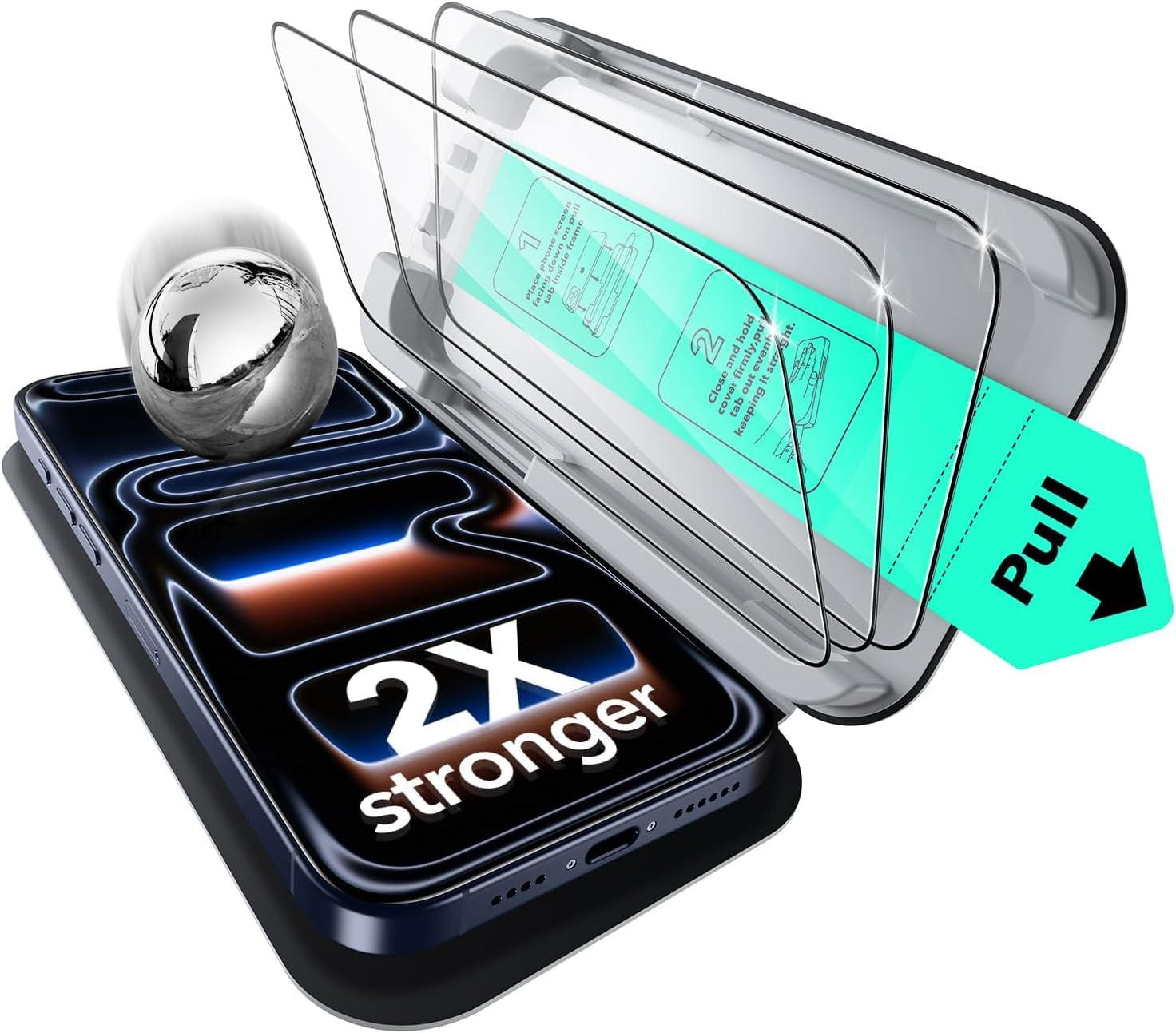 SRWEHG-3 Pack for iPhone 17 Pro Screen Protector, Military-Grade ...