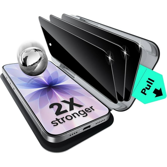 SRWEHG-3 Pack for iPhone 17/ iPhone 16 Pro Privacy Screen Protector ...