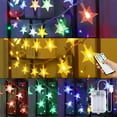 SRWEHG-33ft Star String Lights Battery Operated, RGB+Warm White Color ...
