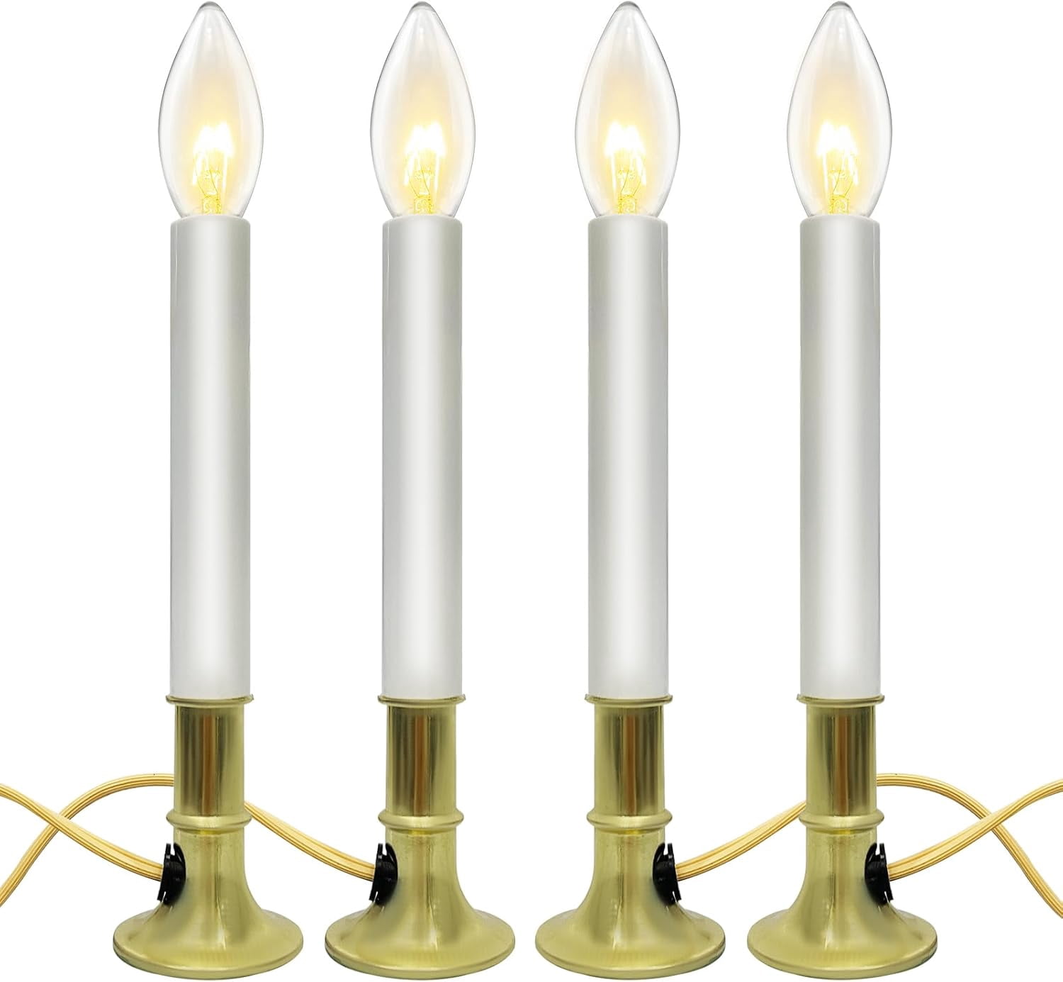 SRWEHG-4 Pack Electric Christmas Candles for Windows,Plug in Flameless ...
