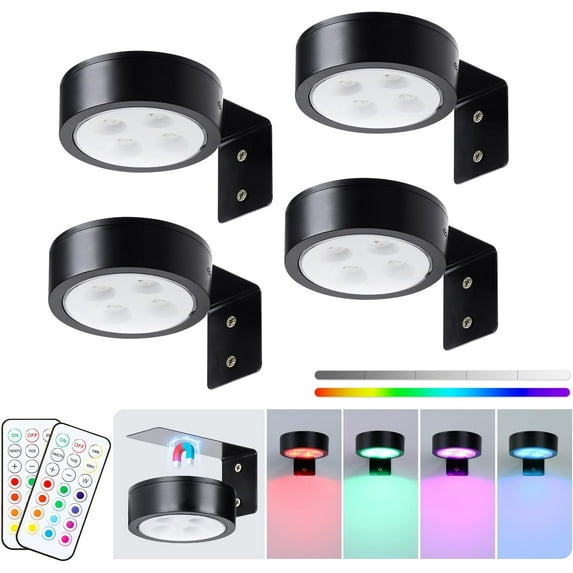SRWEHG-4-Pack Wireless Battery Operated Painting Light with Remote ...