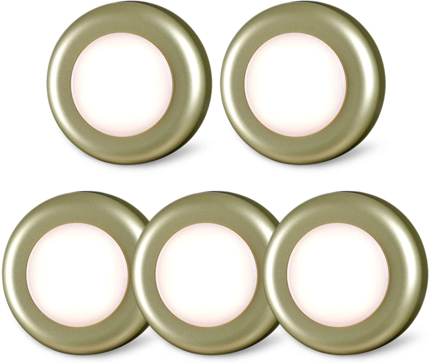 SRWEHG-5 Pack 2.8\u201d Push Tap Lights, Stick on Touch Puck Lights AAA ...