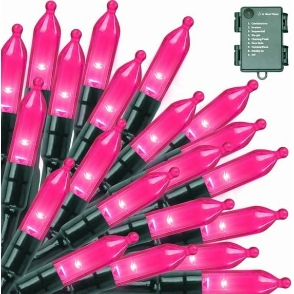 SRWEHG-50 LED Outdoor Christmas Lights, 16 FT Mini String Light with 9 ...