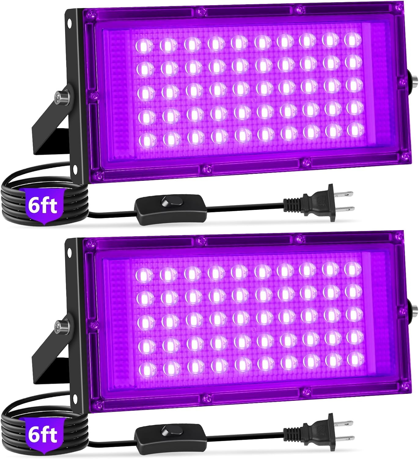 SRWEHG-50W Black Lights with Switch+Plug, IP66 Waterproof, LED ...