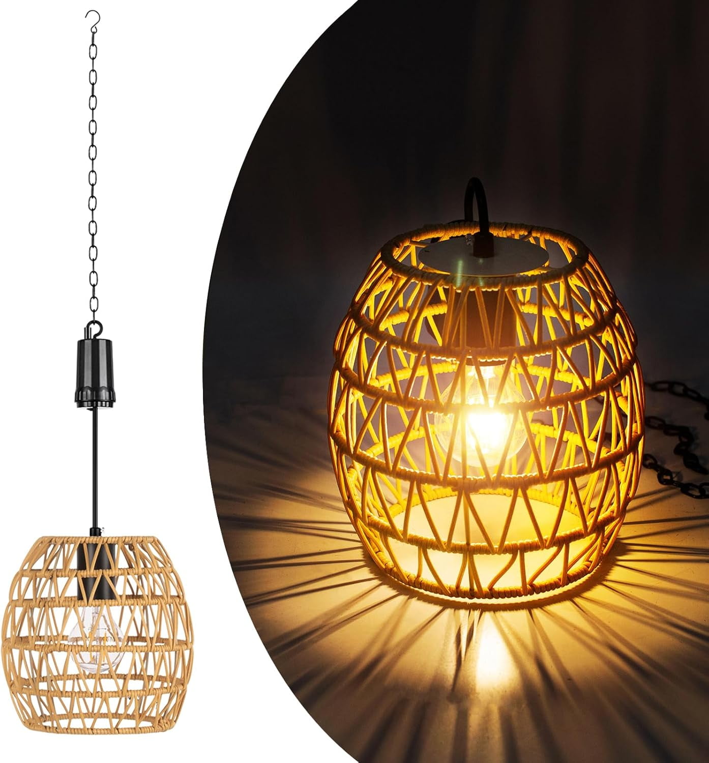 SRWEHG-6 Hours Timer Battery Operated Pendant Light with Warm White ...