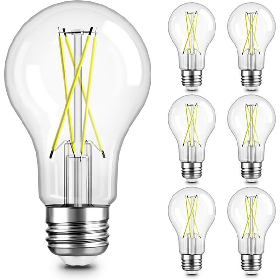 SRWEHG-6 Pack A19 Vintage LED Edison Bulbs, Dimmable Light Bulb 60W ...