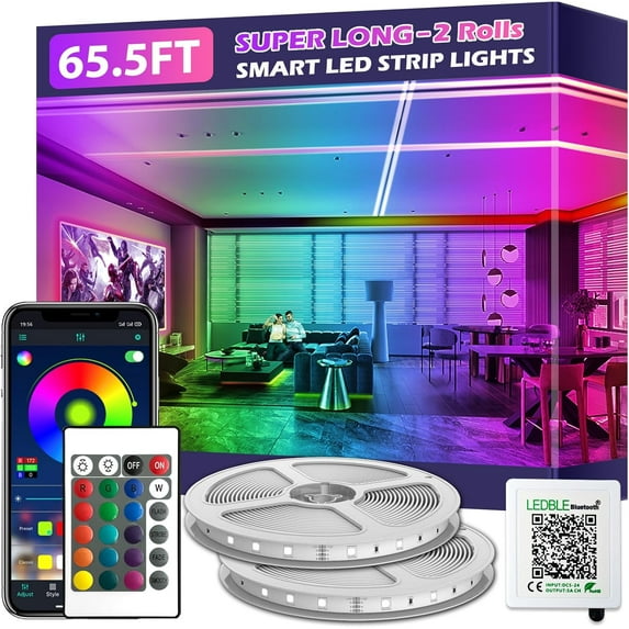 SRWEHG-65.5FT Led Strip Lights,Long Smart Led Light Strips Music Sync ...