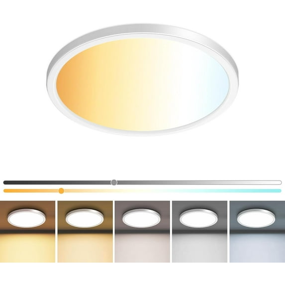 SRWEHG-7 inch Small White LED Flush Mount Ceiling Lights, Dimmable 5 ...