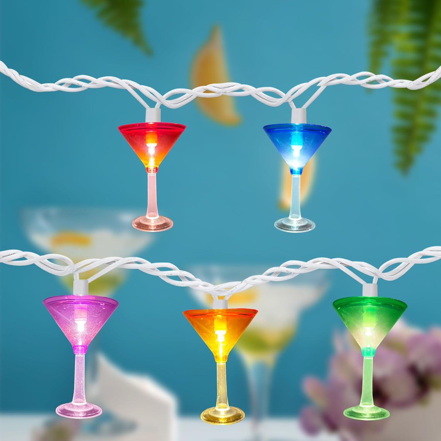 SRWEHG-8.5Ft LED Cocktail String Lights with 10 3D Multicolor Lights ...