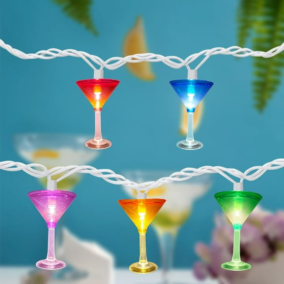 SRWEHG-8.5Ft LED Cocktail String Lights with 10 3D Multicolor Lights ...