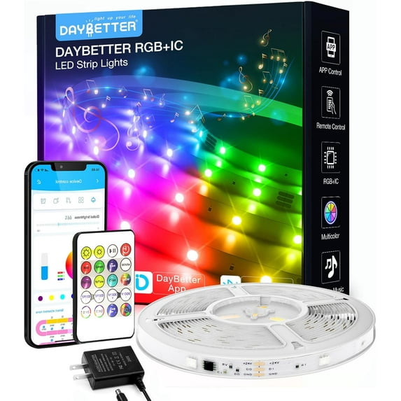 SRWEHG-BGRIC LED Lights for Bedroom, 16.4FT RGB LED Lights with ...