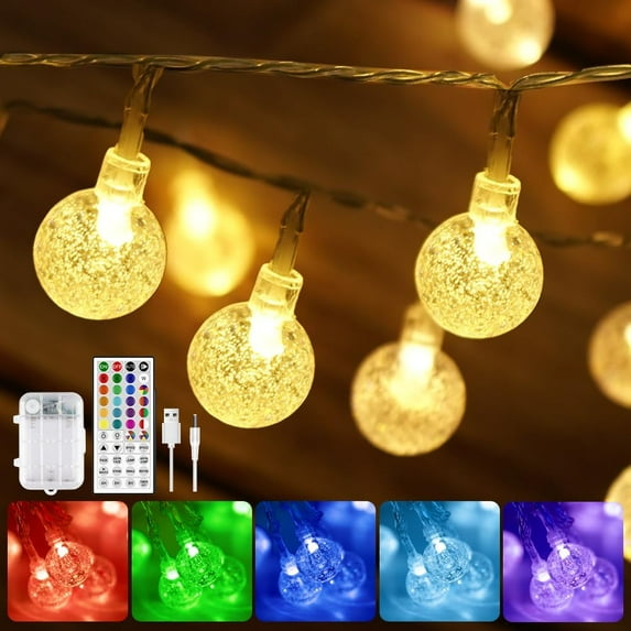 SRWEHG-Battery Operated String Lights, 24 Color Changing 15FT 30 LED ...