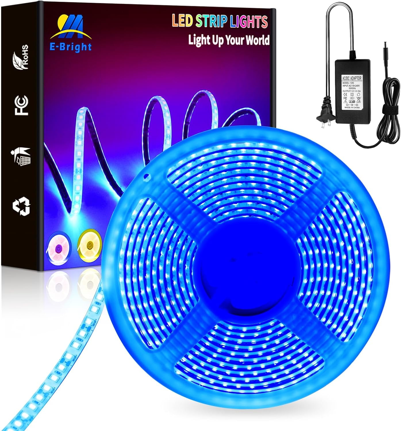 SRWEHG-Blue Led Light Strip, Waterproof IP68 Flexible 5M /16.4Ft 600SMD ...