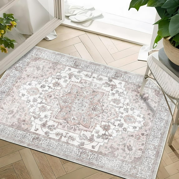 SRWEHG-Boho Washable Area Rug for Entryway,2x3 Low Pile Indoor Non Slip ...