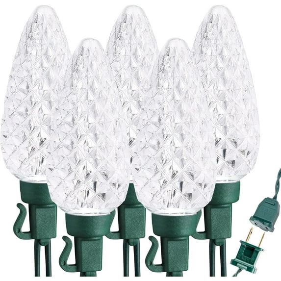 SRWEHG-C9 Christmas Lights Cool White 16FT 25 LED 120V UL Certified ...