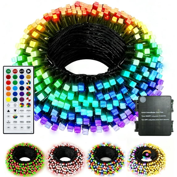SRWEHG-Christmas Lights Battery Operated, 33Ft 100 LED 150+ Scene Modes ...