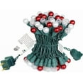 SRWEHG-Christmas Lights Pearlized Glass Globe Lights Set - 70 G15 Red ...