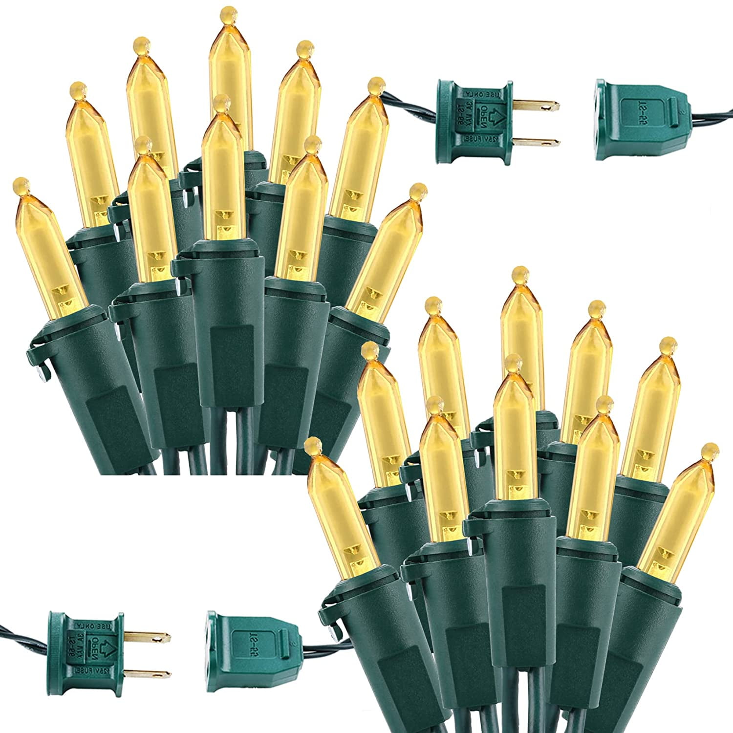 SRWEHG-Christmas Lights Warm White, 2 Pack 33ft 100 LED Christmas ...