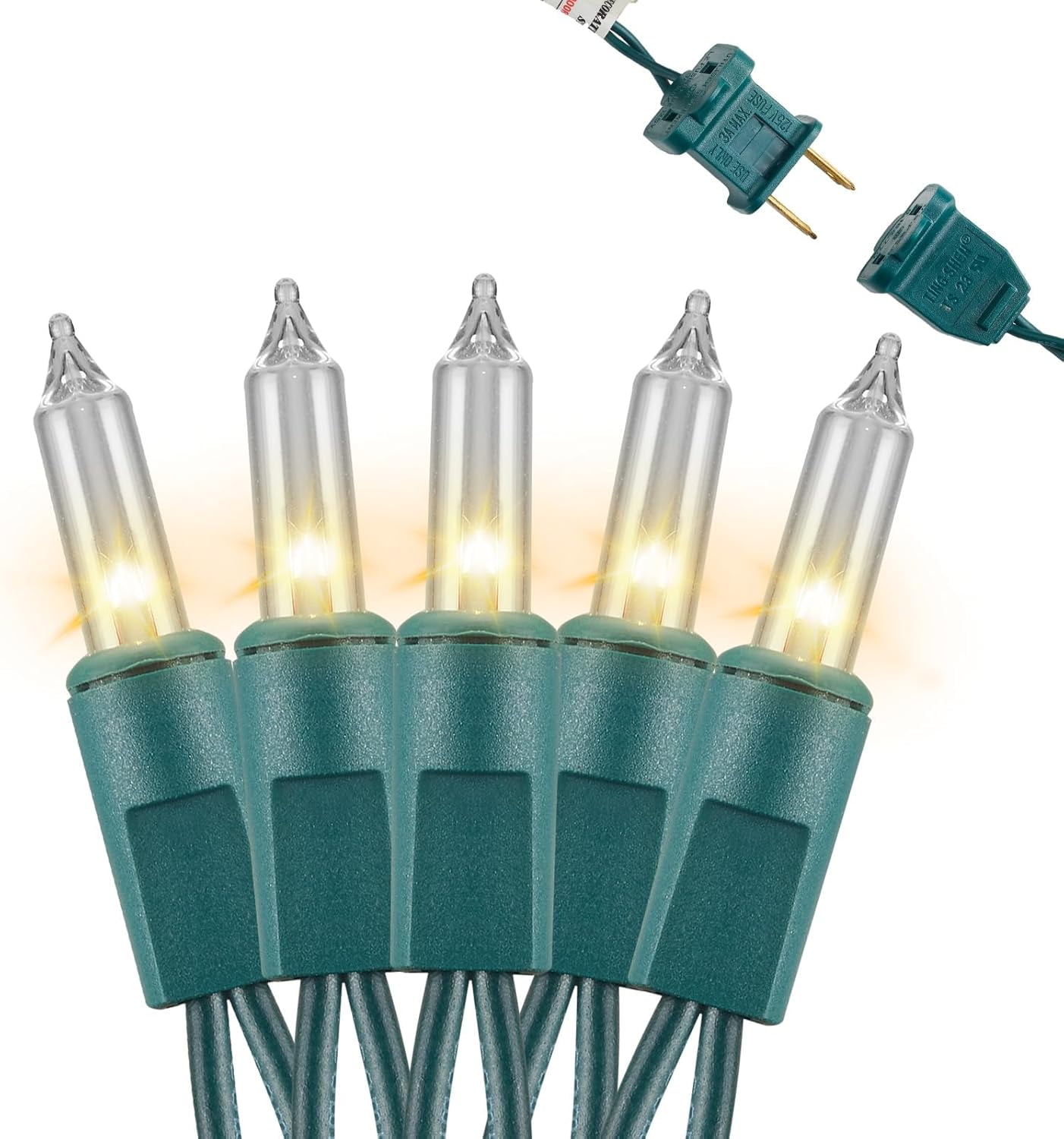 SRWEHG-Christmas Tree Lights, 200 Count (2×100) Incandescent, 53ft ...