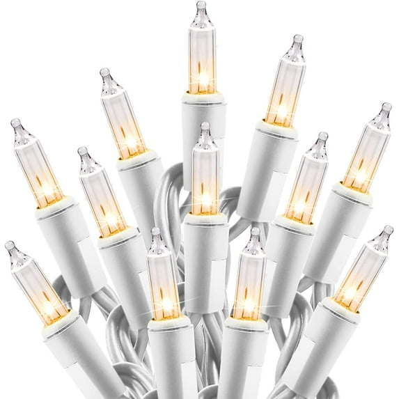SRWEHG-Clear Christmas Lights Set 100 Count 25 Feet Incandescent Bulb ...