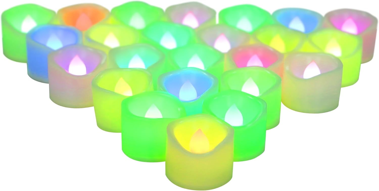 SRWEHG-Color Changing Battery Operated Flameless Tea Lights Bright ...