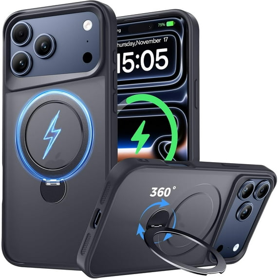 SRWEHG-Compatible with iPhone 17 Pro Max Case, with 360° Magnetic Stand ...