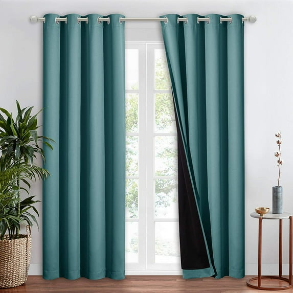 SRWEHG-Complete 100% Blackout Curtain Set, Thermal Insulated & Energy ...