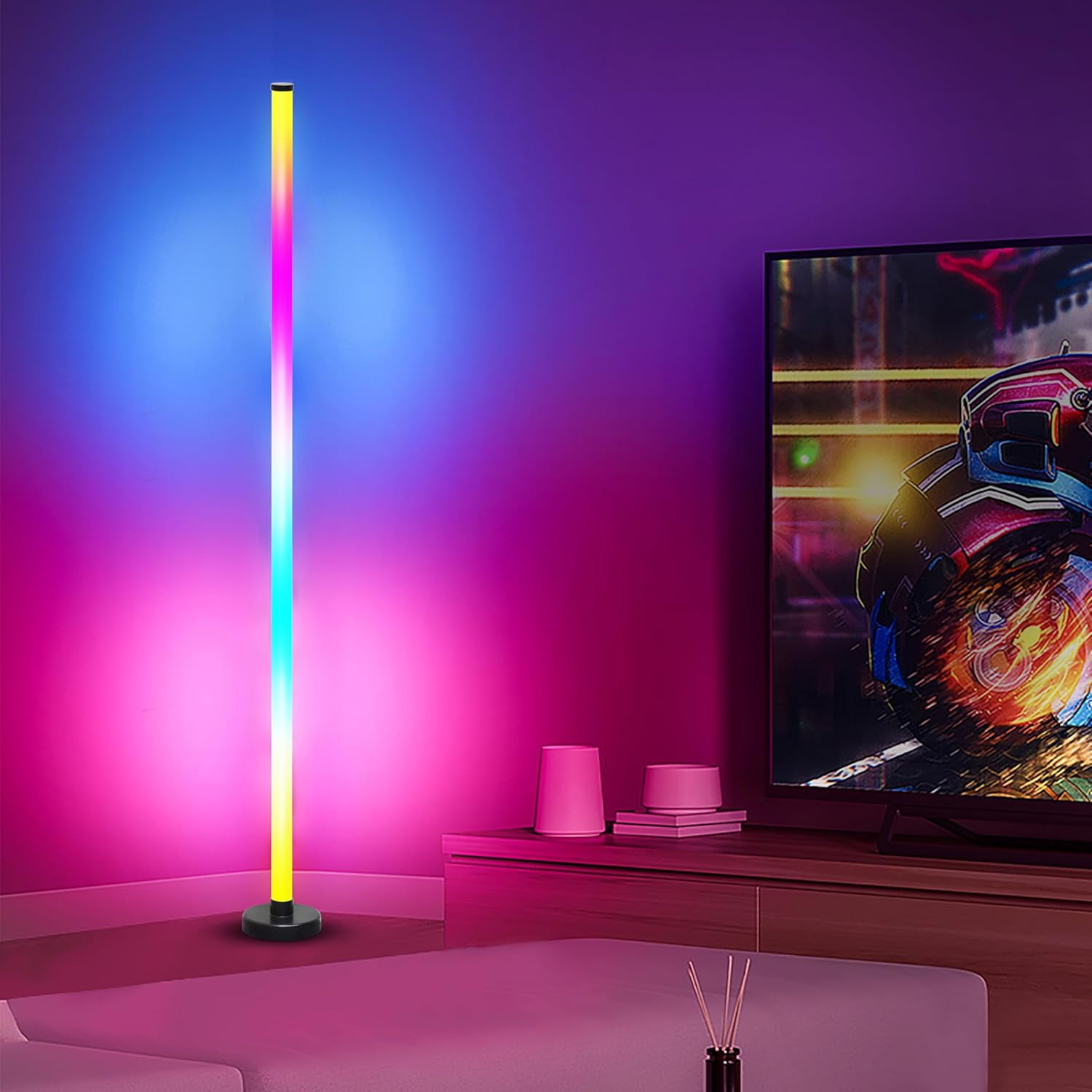 SRWEHG-Corner Floor Lamp, Smart RGB LED Corner Lamp with App & Remote ...