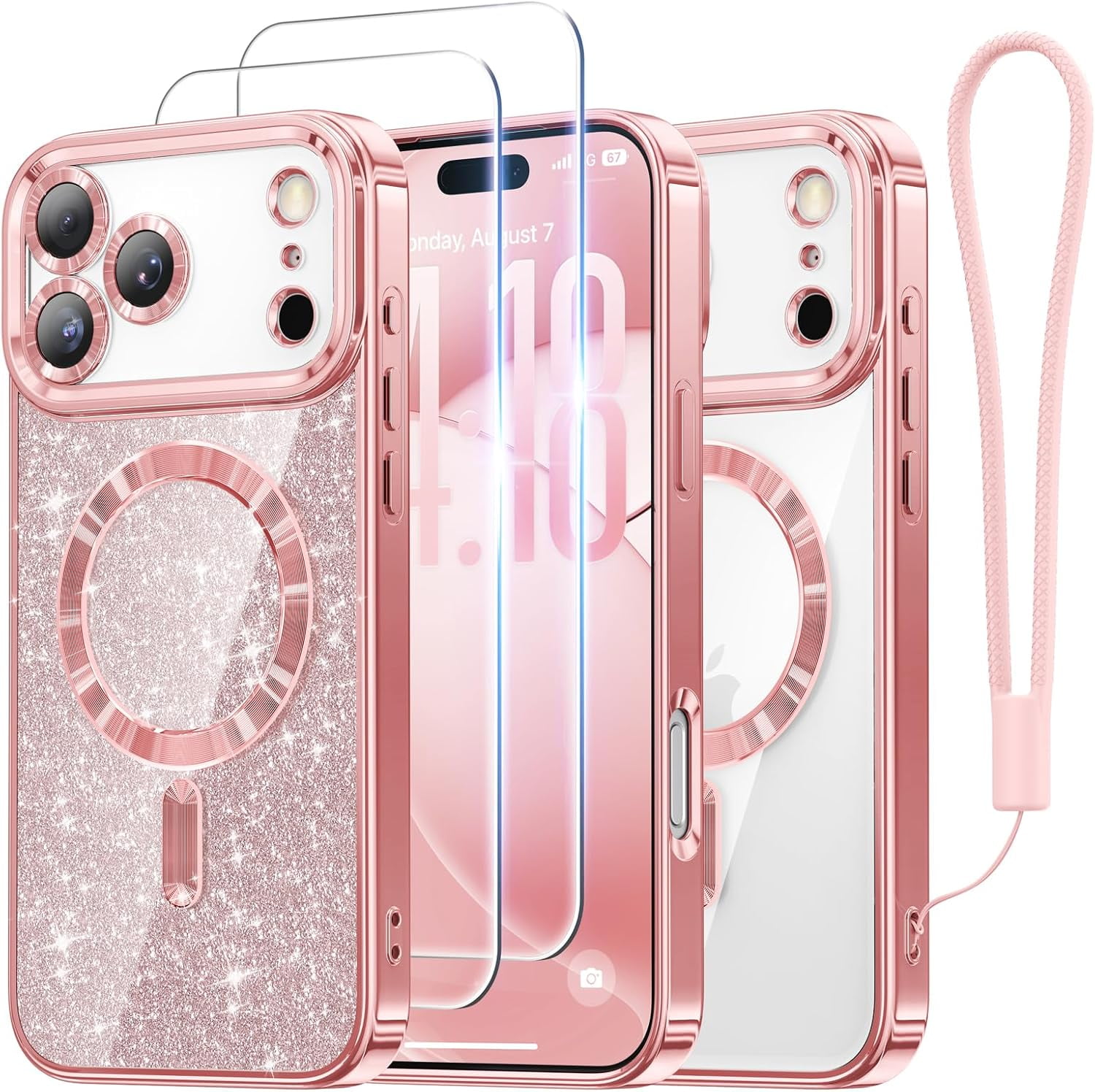 SRWEHG-Designed for iPhone 17 Pro Max Case 6.9", [Glitter Card & Wrist ...