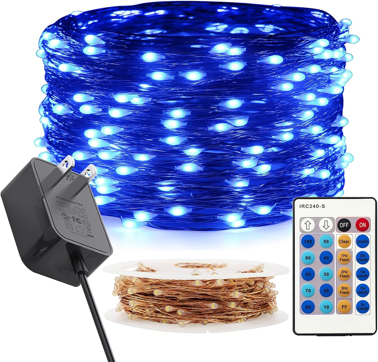 SRWEHG-Dimmable String Lights Plug in 66 Ft 200 LED Copper Wire Fairy ...